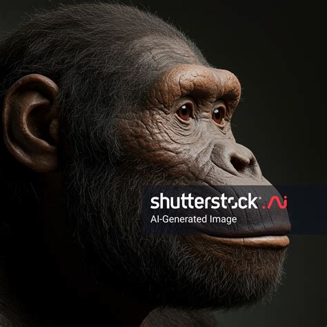 Close Photo Realist Australopithecus Robustus Profile Ai Generated