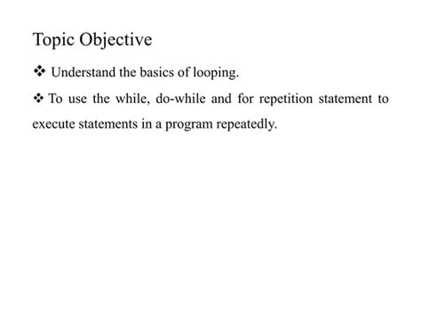 Loops In C Programming Language Pptx Programming Languages Computing