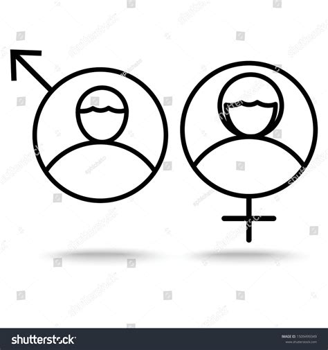 Gender Symbol Iconsflat Icon Designvector Isolated Stock Vector