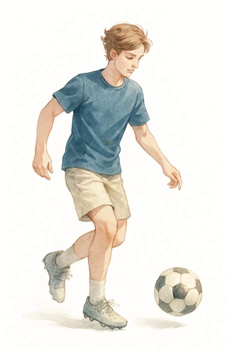全力疾走のかわいいサッカープレイヤー｜イラスト・フリー素材なら「シンテリ」