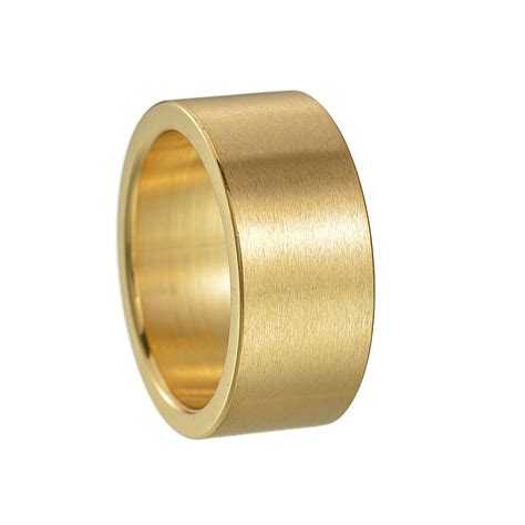 10mm Titanium Steel Wide Ring Brushed Large Ring For Men Matte Gold