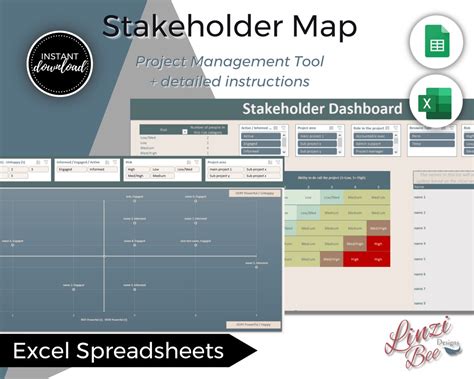 Stakeholder Mapping Excel Spreadsheet Project Management Tool Crm People Tracker Customer