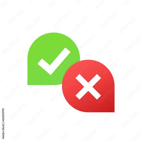 Green Tick And Red Cross Negative Symbol Tick And Cross Signs Green