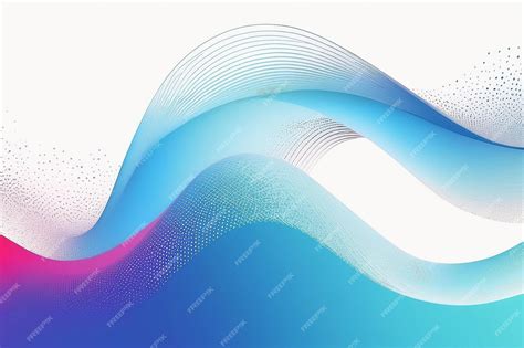 Flowing Dots Particles Wave Pattern Halftone Gradient Curve Shape Isolated On White Background