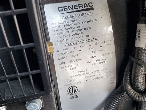 Generac 60 Kw Sg60 Global Power Supply