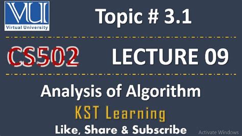 Cs502 Short Lecture 09 Vu Short Lecture Analysis Of Algorithm In