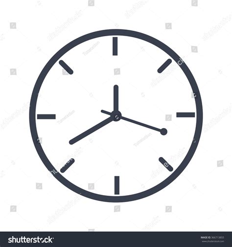 Analog Clock Icon Modern Style Stock Vector Royalty Free 366713855