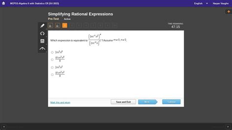 Which Expression Is Equivalent To Startfraction 3 M Superscript Negative 1 Baseline N Squared
