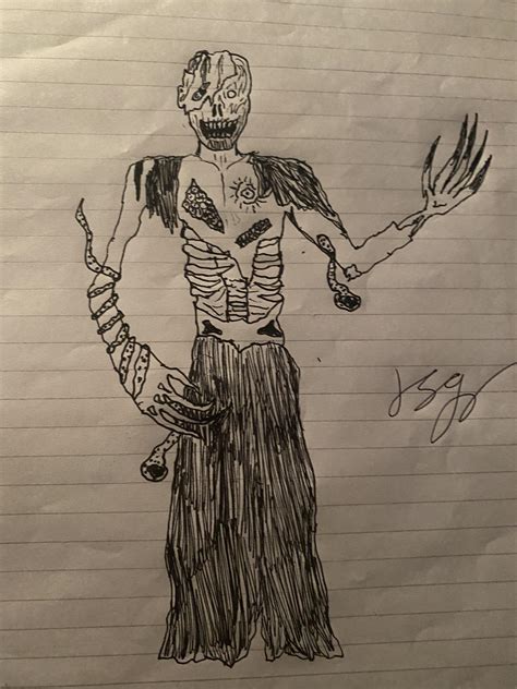 Saw This Creepy Ass Thing In One Of My Nightmares And Had To Draw It