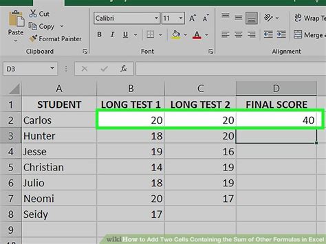 How To Add Two Cells Containing The Sum Of Other Formulas In Excel