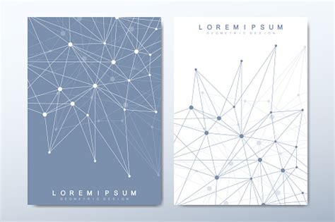 안내 책자 커버 플라이어 연례 보고서 비즈니스 벡터 템플릿 전단지 분자 구조와 최소한의 추상적인 구성입니다 미래 기하학적