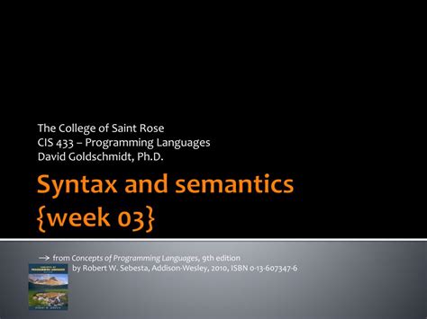 Ppt Syntax And Semantics Week 03 Powerpoint Presentation Free