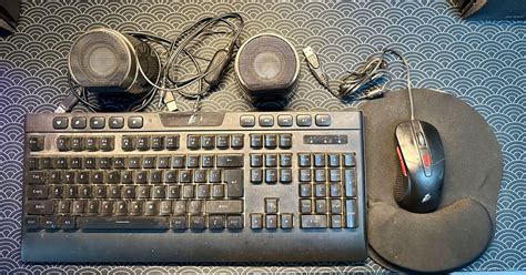 USB Wired LED Keyboard Wires Usb Mouse And Wired Usb Speaker Computers Tech Parts