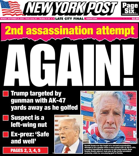 New York Post Cover For September 16 2024 New York Post Cover For September 16 2024