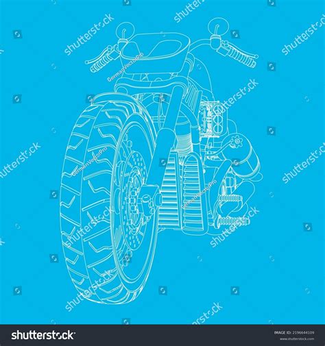 Outline Motorcycle White Lines Isolated On Stock Vector Royalty Free 2196644109 Shutterstock