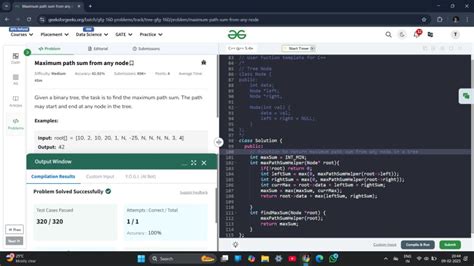 Binarytree Maximumpathsum Dfs Treealgorithms Geekstreak2024