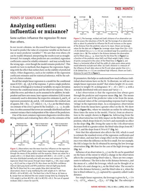 Estadistica Articulo Analyzing Outliers Influential Or Nuisance Pdf Errors And Residuals