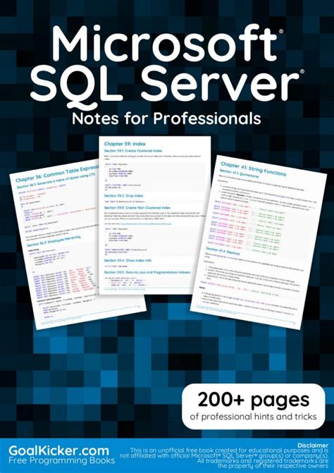 microsoft sql server notes for professionals pdf free download books