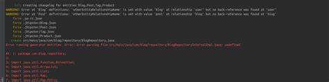 spring boot jhipster import jdl error in jhipster monolith app when