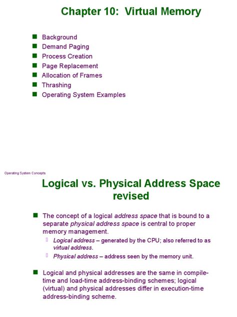 Chapter 10 Virtual Memory Pdf Operating System Computer Memory