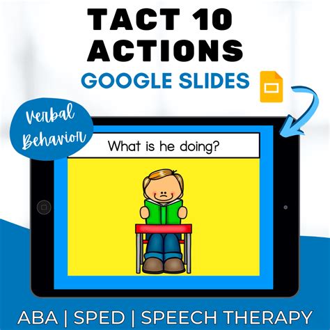 Tact Actions Google Slides Verbal Behavior ABA SPED SPEECH Made By Teachers