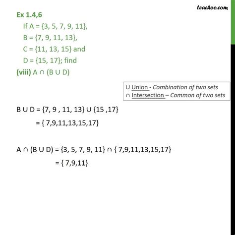 Ex 1 4 6 If A 3 5 7 9 11 B 7 9 11 13 Ex 1 4