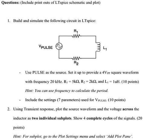solved please use ltspice on mac if possible questions include