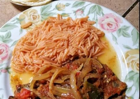 Guiso De Bistec A Mi Estilo Y Sopa De Fideo Para Acompañar Receta De