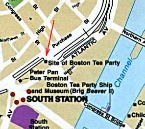 Map Boston Tea Party