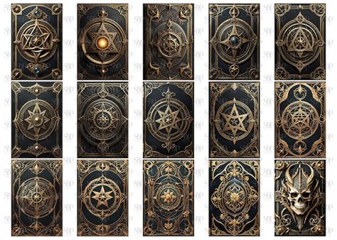 60 Occult Book Covers Clipart Bundle Witch And Fantasy Designs Digital