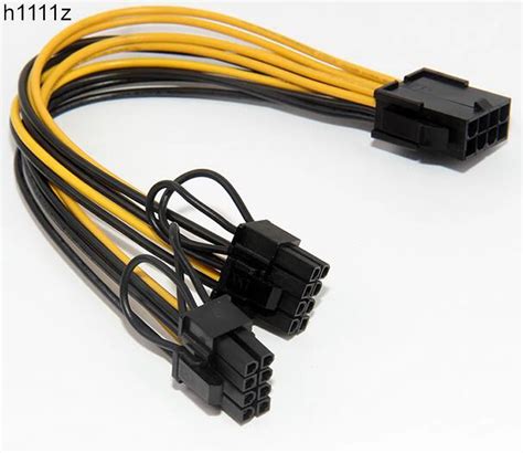 PCI E PCIE 8p Female To 2Port Dual 8pin 6 2p Male GPU Graphics Video Card Power Cable Cord 18AWG