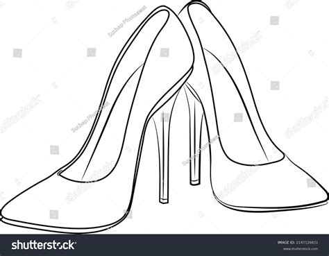 High Heels Outline Stype Vector Design Vetor Stock Livre De Direitos 2147126831 Shutterstock