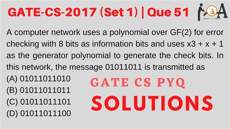 Solved Gate Cs Pyq Gate Csit 2017 Set 1 Question 51 Youtube