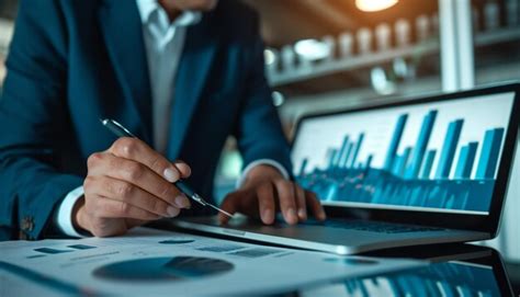 premium photo analyzing financial charts on multiple computer screens