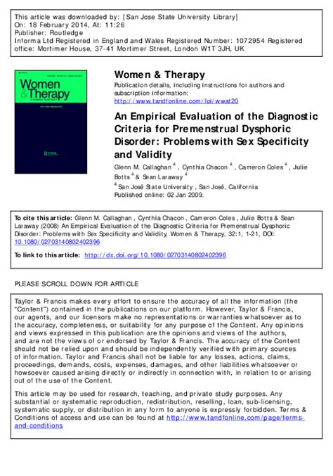 Pdf An Empirical Evaluation Of The Diagnostic Criteria For
