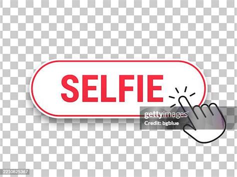 Selfie 3d Click Web Button With Hand Cursor On Blank Background High