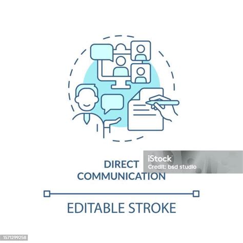 2d Direct Communication Blue Icon Concept Stock Illustration Download Image Now Art Blue