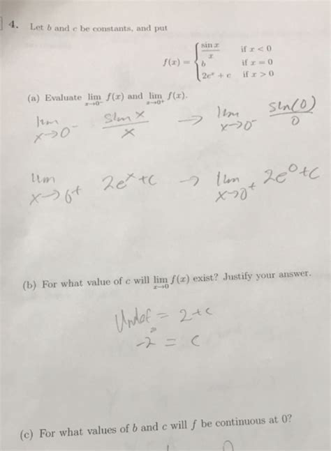 Solved 4 Let B And C Be Constants And Put Chegg Com