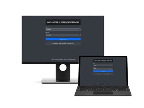 Calcular Diferença Entre Datas Feito Em Html Css Javascript E Bootstrap Script Php Aqui