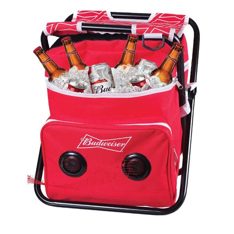 Budweiser Cooler Folding Chair With Built In Speakers