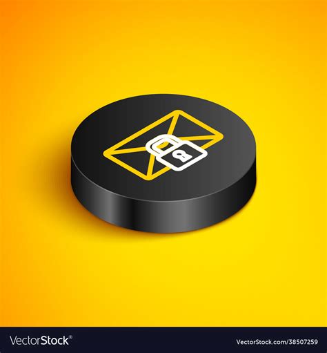 Isometric Line Mail Message Lock Password Icon Vector Image