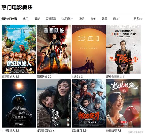 前端之HTML做一个电影页面 用html制作电影分类页面 CSDN博客