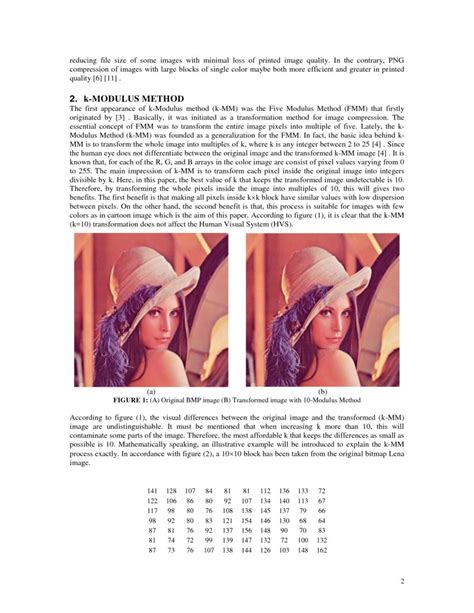 Increasing Compression Ratio In Png Images By K Modulus Method For