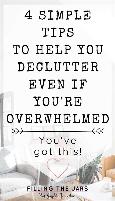 Action Tips For How To Declutter When Overwhelmed Filling The Jars