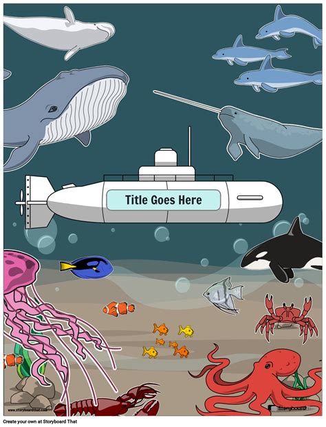 Dergi Kapak Şablonu Deniz Tema Rengi Storyboard