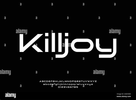Modern Futuristic Wide Alphabet Display Font Vector Illustration Stock Vector Image And Art Alamy