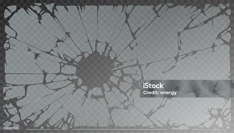 3d 현실적인 벡터 아이콘입니다 깨진 유리 깨진 조각이 있는 금이 간 구멍 균열 주위를 날아다니는 구멍 투명한 배경에 격리되어 있습니다 깨진 유리가 산산조각이 납니다