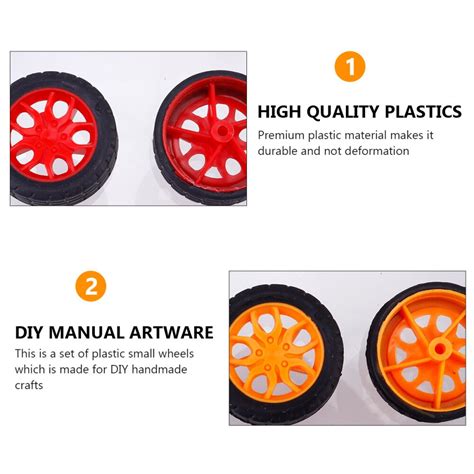 8 Pcs Four Wheel Drive Wheels Diy Plastic Small To Vicedeal