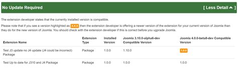 Pre Update Check Joomla Documentation