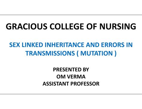 sex linked inheritance error of transmission pdf